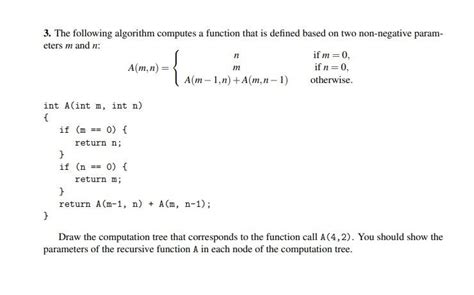 Solved 3 The Following Algorithm Computes A Function That