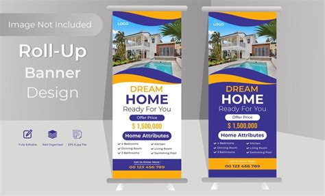 Premium Vector Real Estate Business Rollup Banner Design Template