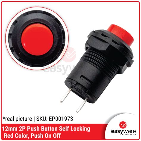 Jual Push Button 12mm Self Locking Push On Off Tombol Saklar 12mm