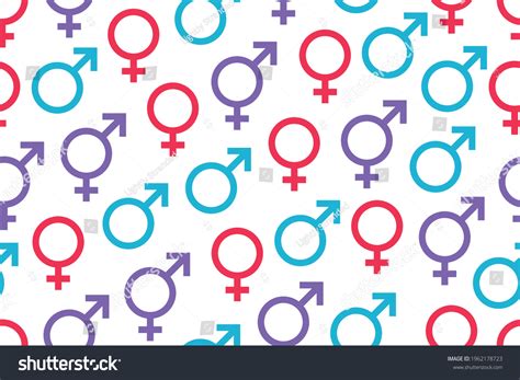 Female Male Transgender Symbols Seamless Pattern Stock Vector Royalty