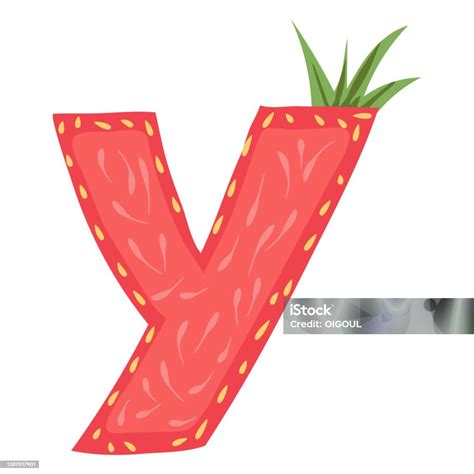 편지 Y의 형태로 딸기 과일 레터링 디자인 벡터 그림입니다 0명에 대한 스톡 벡터 아트 및 기타 이미지 0명 과일 교육 Istock