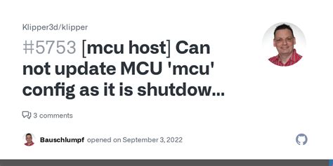 Mcu Host Can Not Update Mcu Mcu Config As It Is Shutdown After
