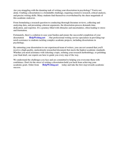 Dissertation Sample Psychology Pdf Psychology Thesis
