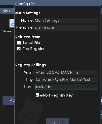 INI Objects Config File Creator