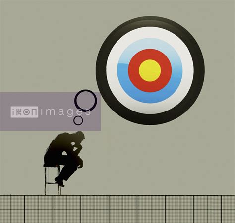 Stock Illustration Of The Thinker With Target Thought Bubble Ikon Images