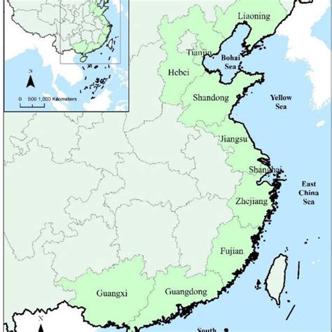 11 Coastal Regions Of The Coastal Area In China Download Scientific