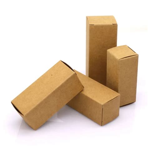 Pack Of 500 Kraft Product Boxes 4x4x12 Cm Limcy Packaging