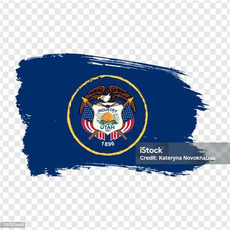 브러시 스트로크에서 유타의 국기입니다 미국 웹 사이트 디자인 로고 앱 Ui에 대 한 투명 한 배경에서 유타 플래그 스톡 벡터입니다 벡터 일러스트 레이 션 Eps10 0명에