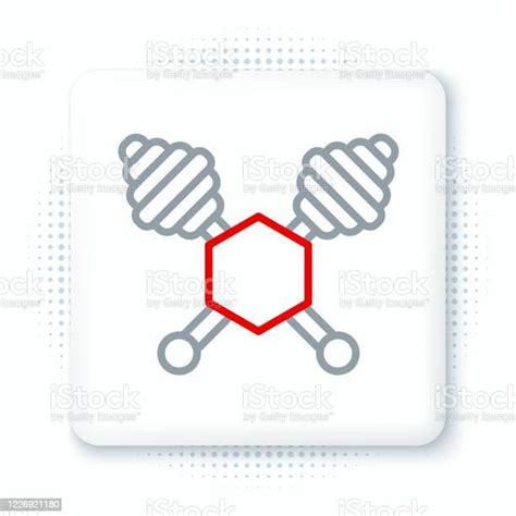 흰색 배경에 격리 된 라인 꿀 디퍼 스틱 아이콘입니다 꿀 국자 컬러풀한 아웃라인 컨셉 벡터 0명에 대한 스톡 벡터 아트 및 기타 이미지 Istock