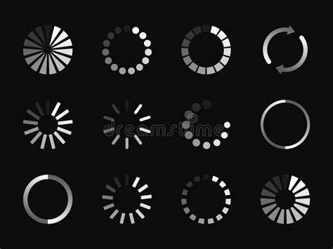 Set Of Different Load Icon Circle Website Buffer Loader Or Preloader Download Or Upload Status