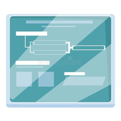 Modern Touch Screen Display Showing Flowchart For Business Meeting