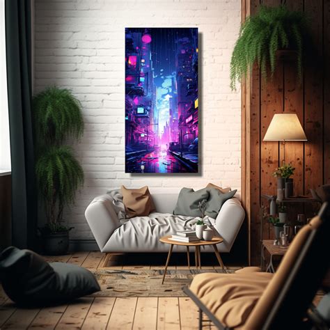 Cuadro Decorativo Juvenil En Azules Eléctricos Y Rosas Neón Decocuadros