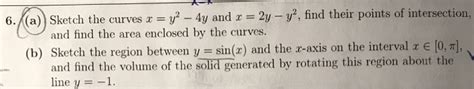 Solved 6 A Sketch The Curves X Y2 4y And X 2y Y