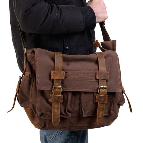 Leather And Canvas Messenger Bag For School Only 6999 Serbags