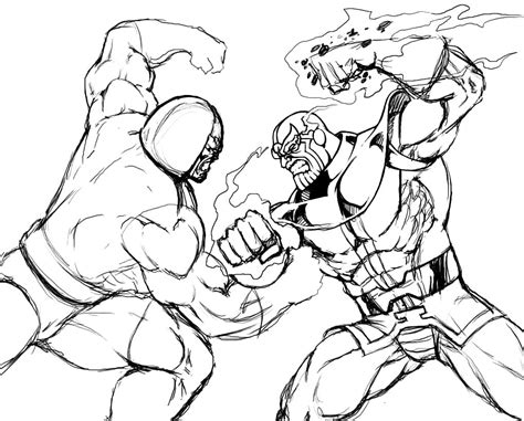 Hulk Fighting Thanos Coloring Page