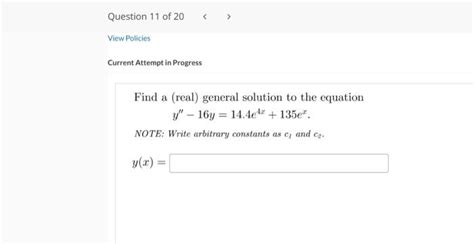 Solved Current Attempt In Progress Find A General Solution