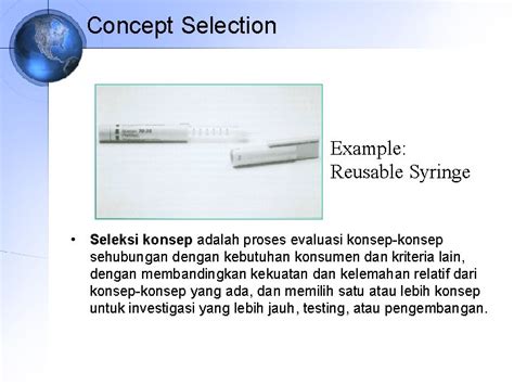 Concept Selection Concept Selection Example Reusable Syringe Seleksi