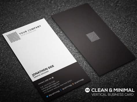 Clean Minimal Vertical Business Card Vertical Business Card