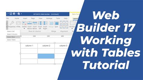 How To Work With Tables In Wysiwyg Web Builder Version 17 Part 1 Youtube