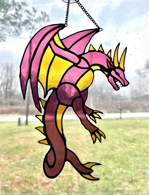Stained Glass Dragon Pattern Etsy