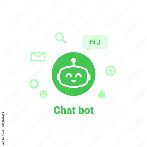 Chat Bot Logo Design Concept Ui Ux Element For Web Design Stock