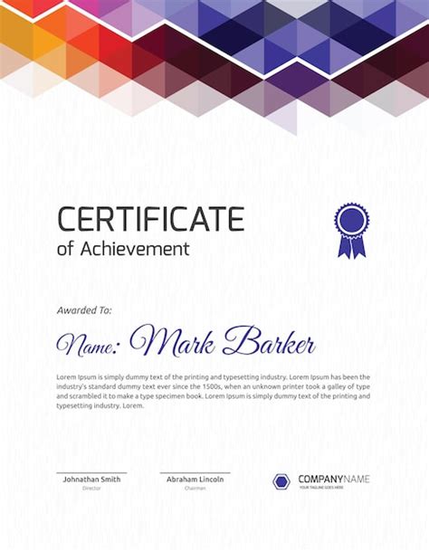 Premium Vector Portrait Certificate Template