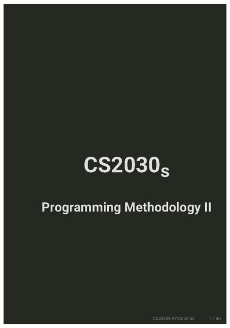 Cs2030s Programming Methodology Ii Lecture 2 Recap Notes Studocu