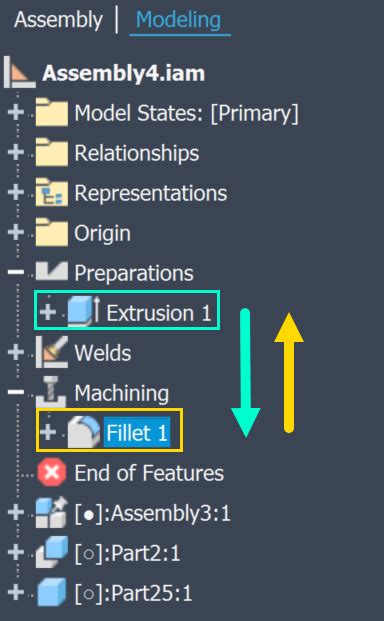 allow moving weldment features from machining to prep and vice versa