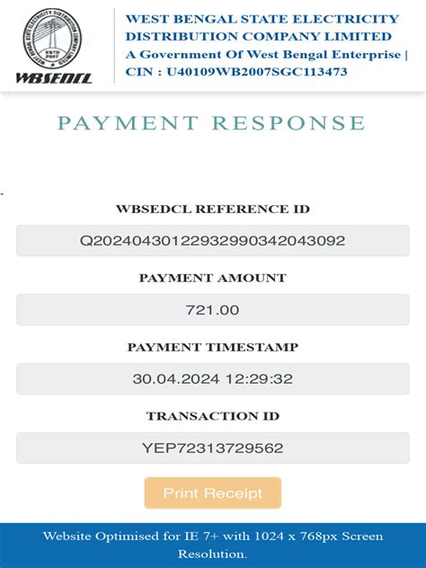 Payment Response Pdf