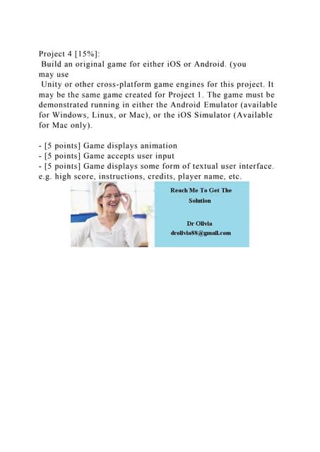 Project 4 15 Build An Original Game For Either Ios Or Androiddocx