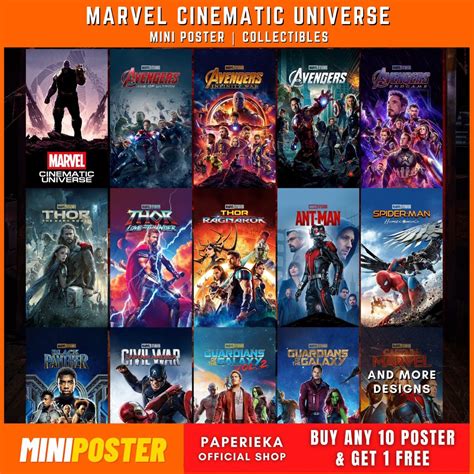 Marvel Cinematic Universe Official Marvels Movie Poster Stickers Laminated Posters