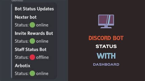 How To Make Discord Bot Status With Dashboard Arbotix Codez Youtube