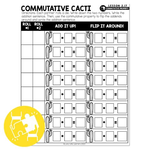 Lucky To Learn Math 1st Grade Lesson 217 Commutative Property Collaboration