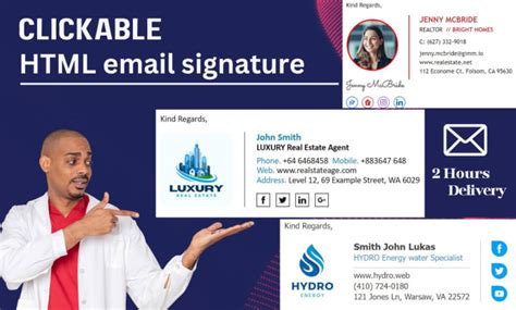 Create A Clickable Html Email Signature By Joema1948 Fiverr