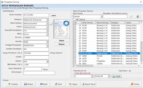 Aplikasi Inventaris Barang Sekolah