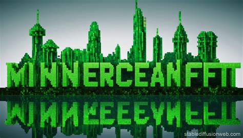 Minecraft Skyline Text In Green Style Stable Diffusion Online
