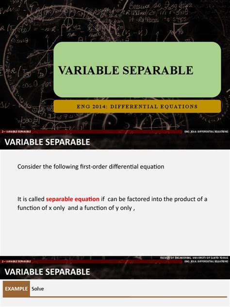 2 Variable Separable Pdf Differential Equations Multivariable
