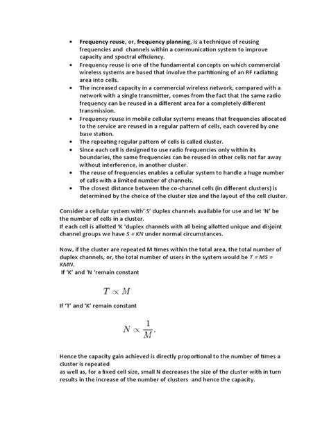 Maximizing Capacity In Cellular Networks Through Optimal Frequency