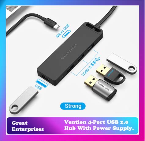 Vention 4 Port Usb 2 0 Hub With Power Supply Lazada Ph