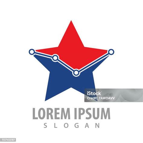 Desain Konsep Star Graph Point Vektor Elemen Templat Grafik Simbol