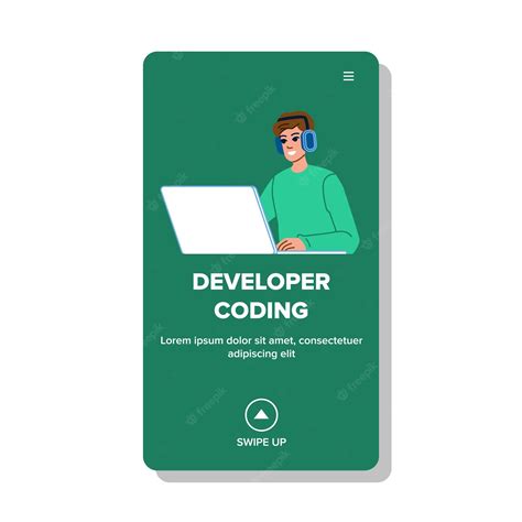 Premium Vector Developer Coding Man Vector