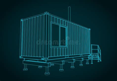 Container House Blueprint Stock Vector Illustration Of Structure