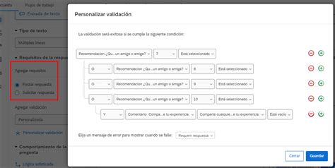 force response with custom validation xm community