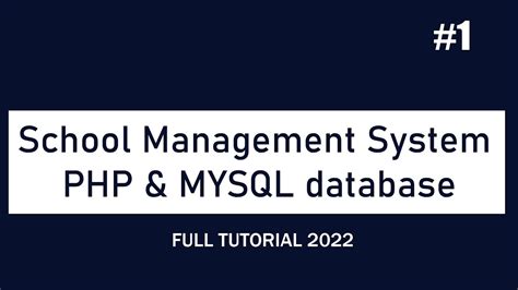 How To Make School Management System Using Php And Mysql Database Part 1 Youtube