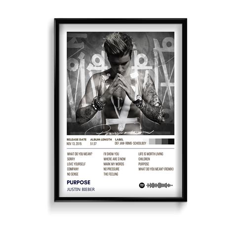 Purpose Justin Bieber Album Poster The Mortal Soul