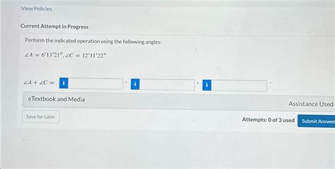 solved view policiescurrent attempt in progressperform the