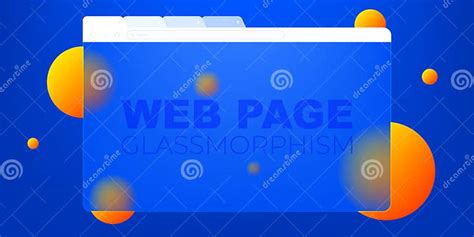 Web Page Shape Glassmorphism Style Vector Template Browser Page Background Stock Vector