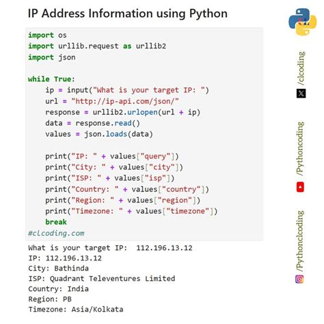 Python Coding On Instagram Ip Address Information Using Python In