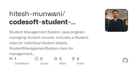 Github Hitesh Munwanicodesoft Student Management System Student