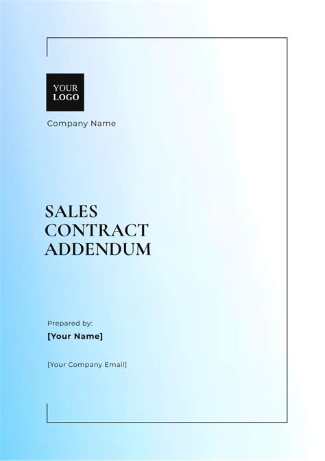 Free Sales Contract Addendum Template To Edit Online